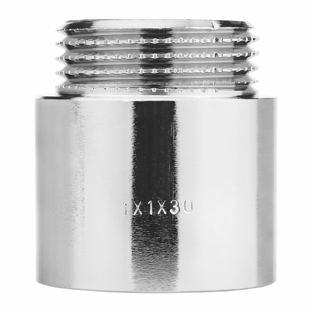 Удлинитель латунный хромированный 1" в/н - 30 мм сантехнический для труб