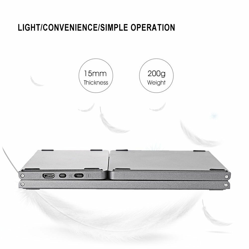 Клавиатура для компьютера беспроводная Vontar для IOS/Android/Windows планшета, телефона с тачпадом складная Bluetooth , блютуз Российская клавиатура, черный