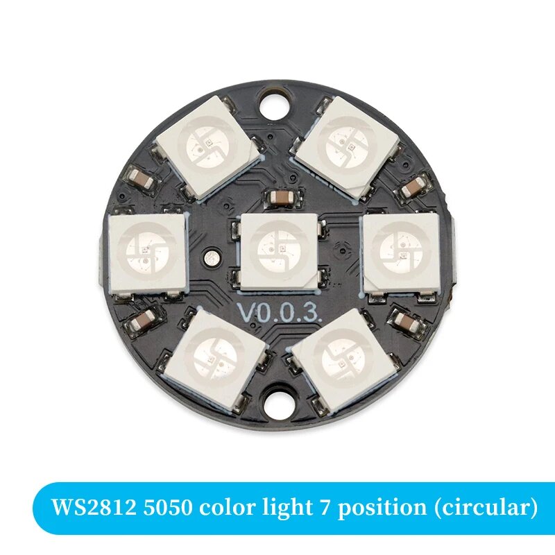 RGB светодиодная кольцевая лампа WS2812 Diy Kit 1pcs, Rotundity 7Bits