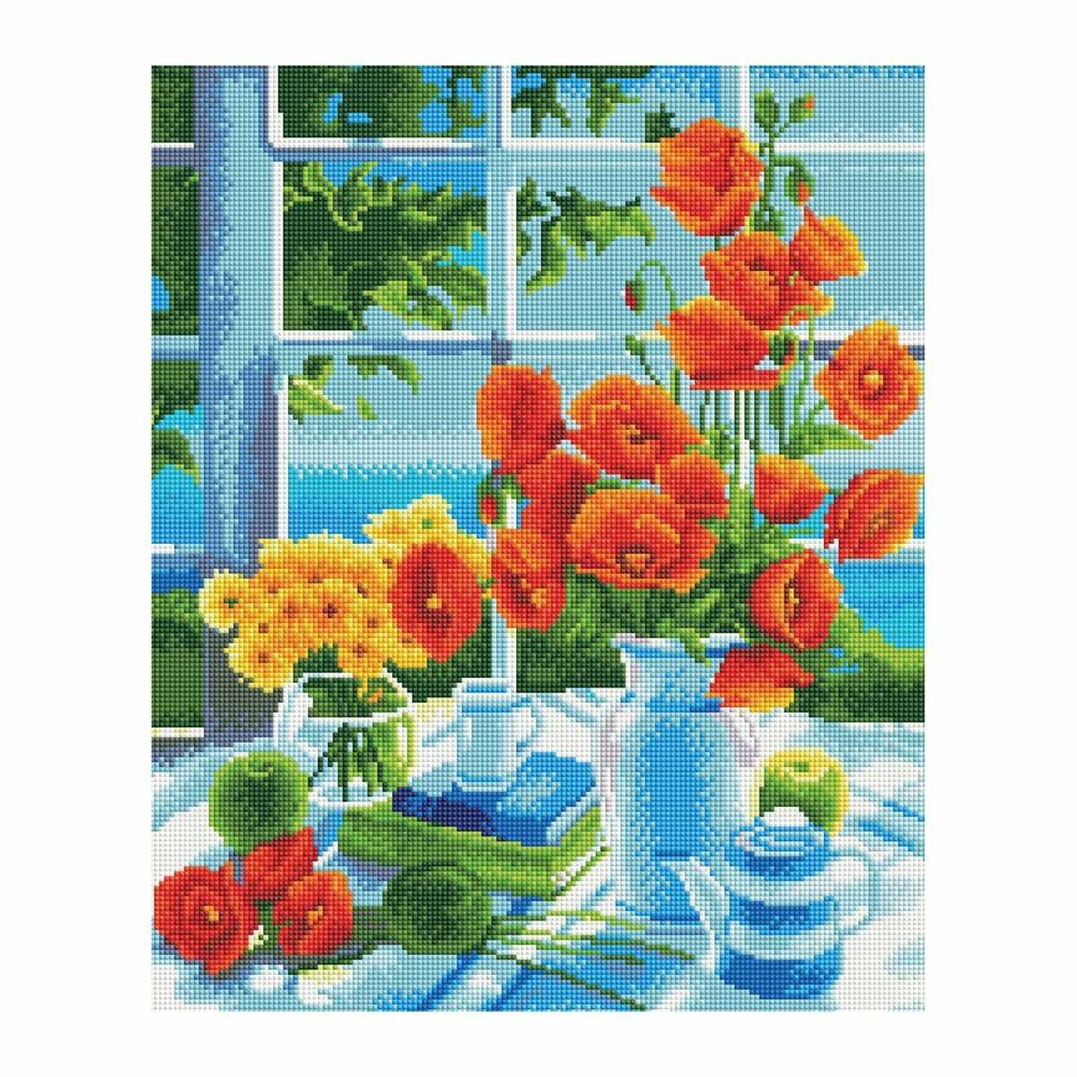 Алмазная мозаика Три Совы "Натюрморт с маками", 40x50см, холст, картонная коробка с ручкой (АМ4050_47548)