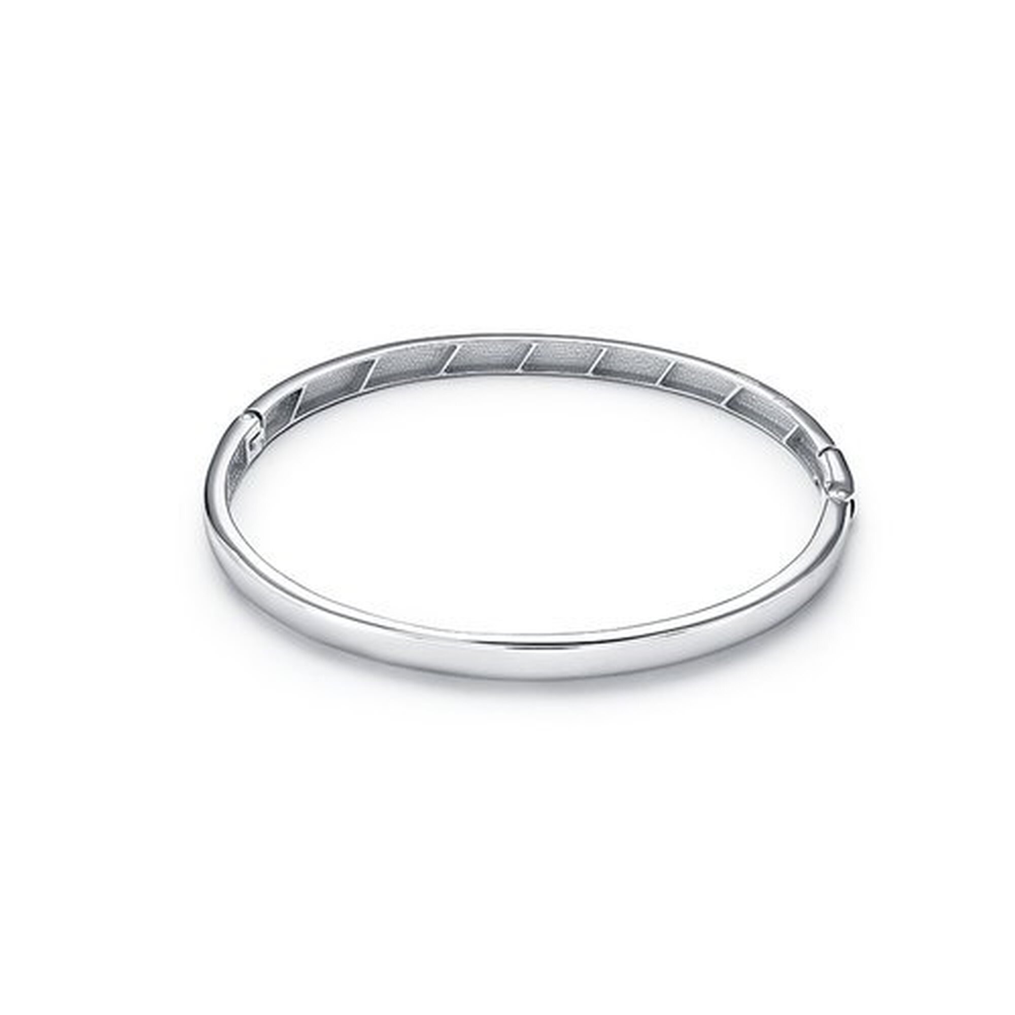 Жесткий браслет, серебро, 925 проба, родирование