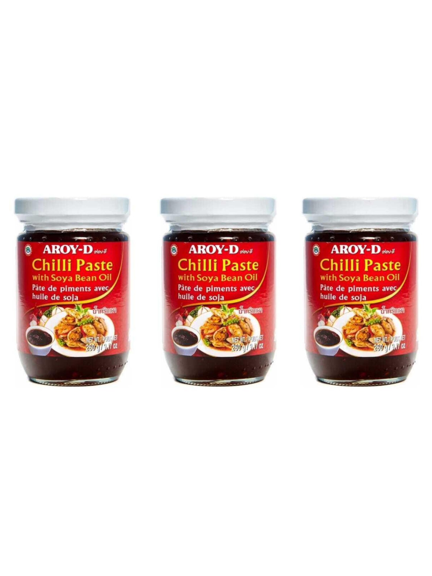Aroy-D Паста чили с соевым маслом, 260 г, 3 шт