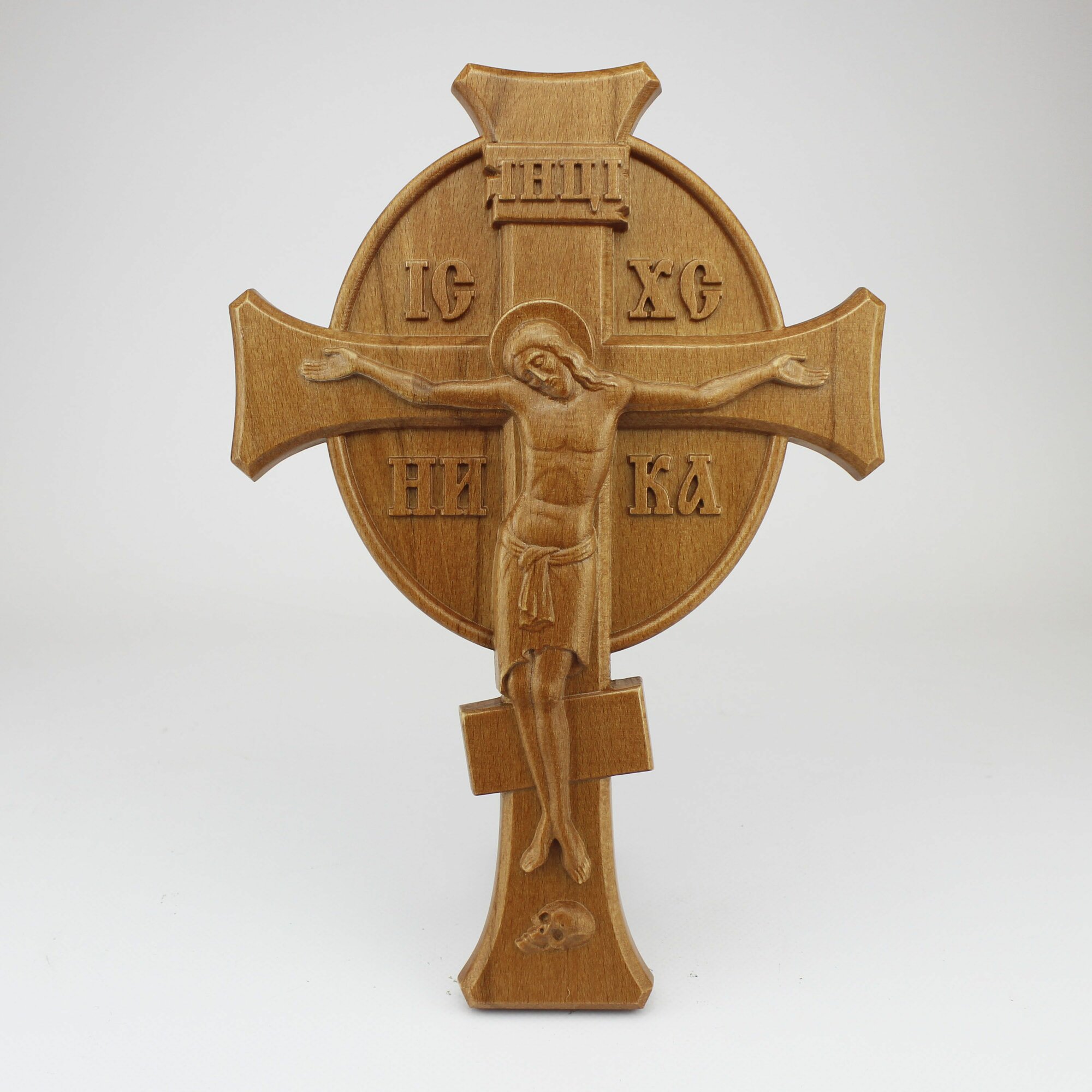 Крест-распятие настенное из бука от "Творческая Мастерская Соборъ"