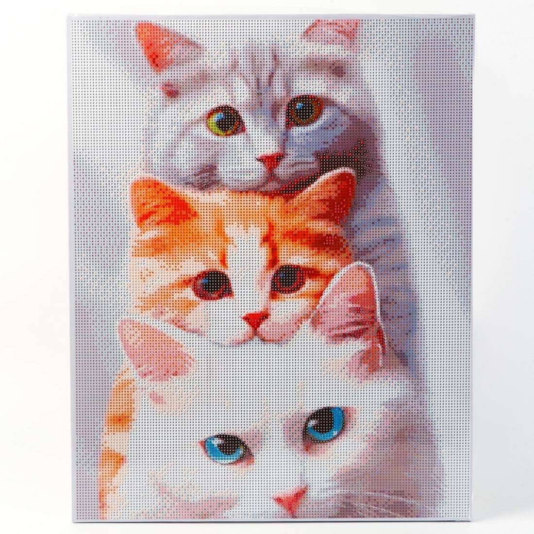Алмазная вышивка полное заполнение "Котята", на раме, 40*50 см