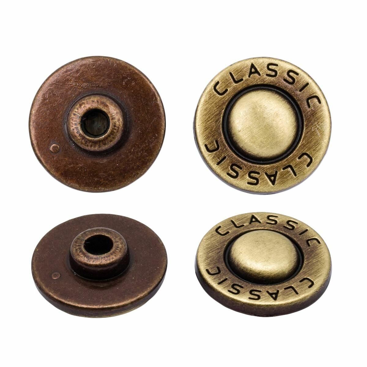 Хольнитен джинсовый BIG D 12 мм, "Classic" цветной металл без гвоздя, латунь, 20 шт (64896)