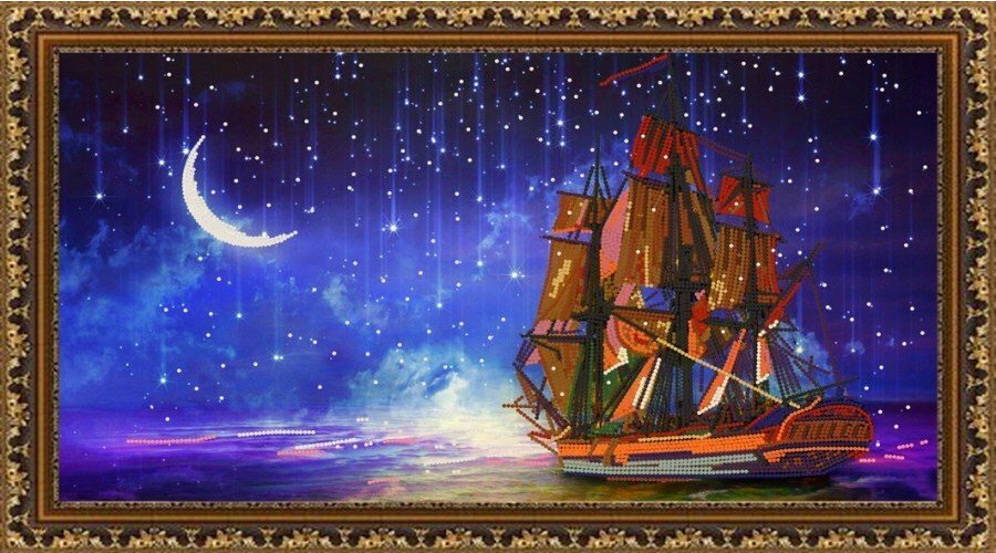 Рисунок на ткани Конёк (бисер), Звездопад, 25х45см (8489)