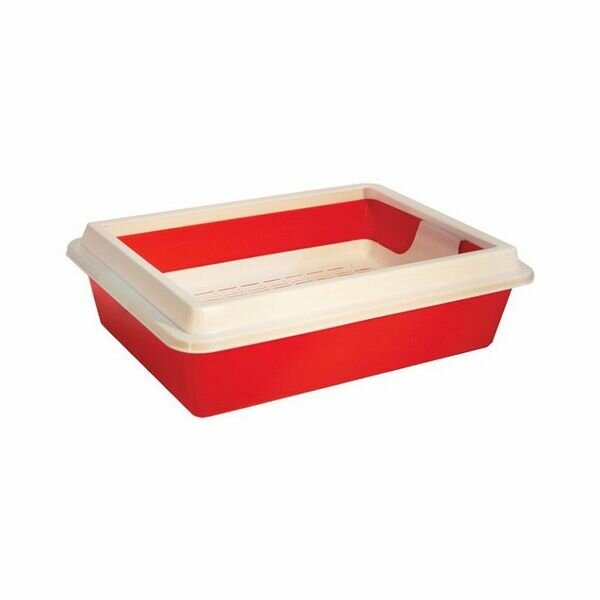 Туалет для кошек By Zooexpress "Кис", глубокий с рамкой и сеткой, 40,5х30х12 см