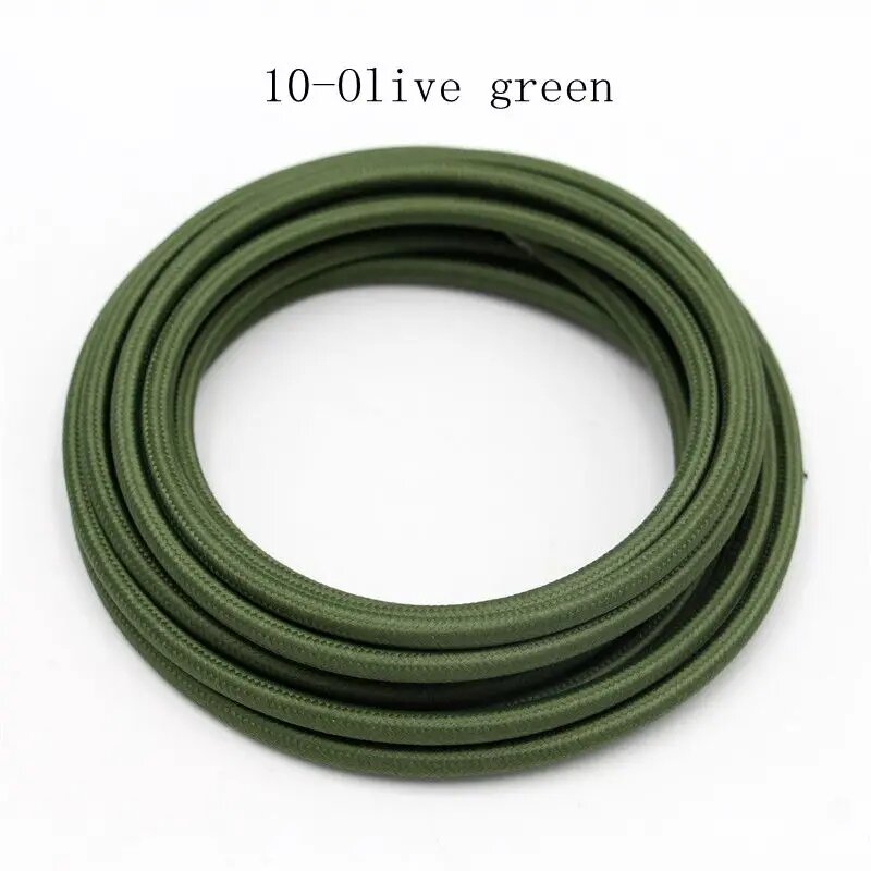 Текстильный провод 2-х жильный, 0,75 мм², 250В, Olive Green, 3 м