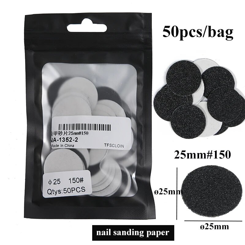 Круги шлифовальные для ногтей 25mm #150, 50шт