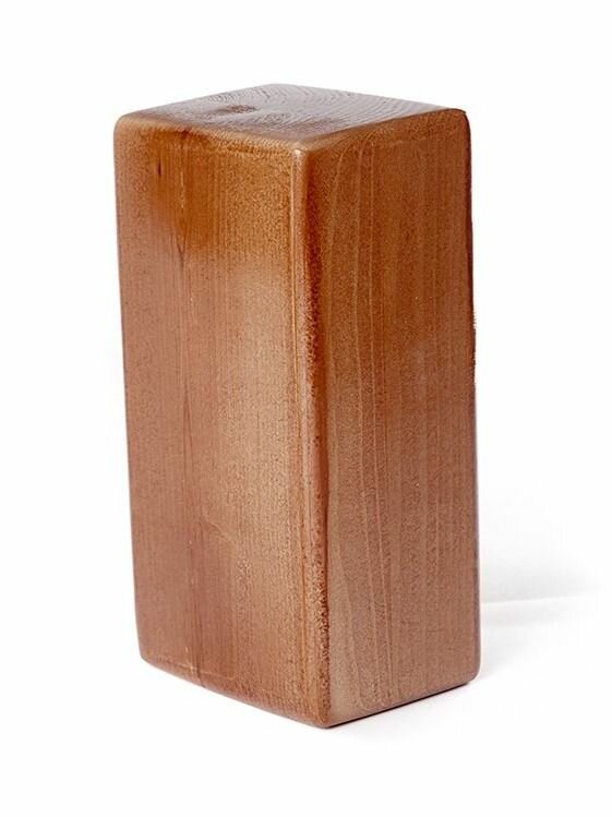 Кирпич для йоги премиум лакированный, коричневый