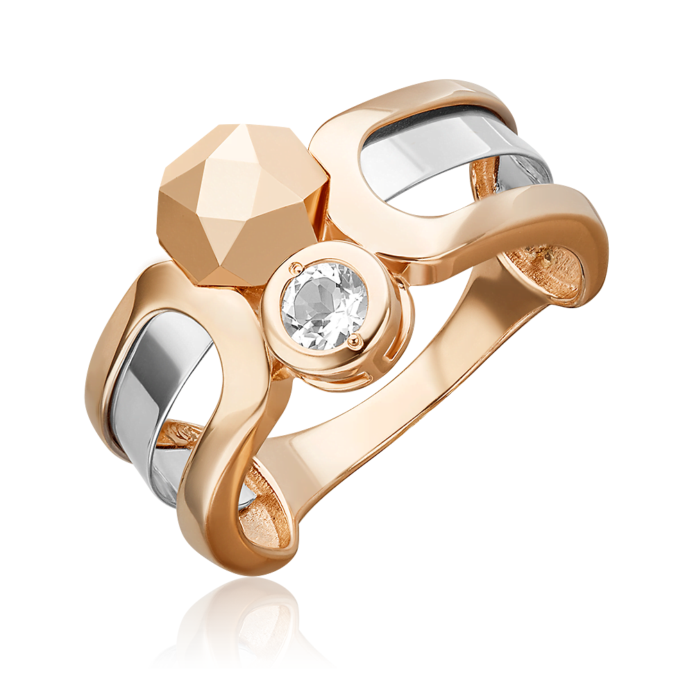 Кольцо, золото, 585 проба, топаз