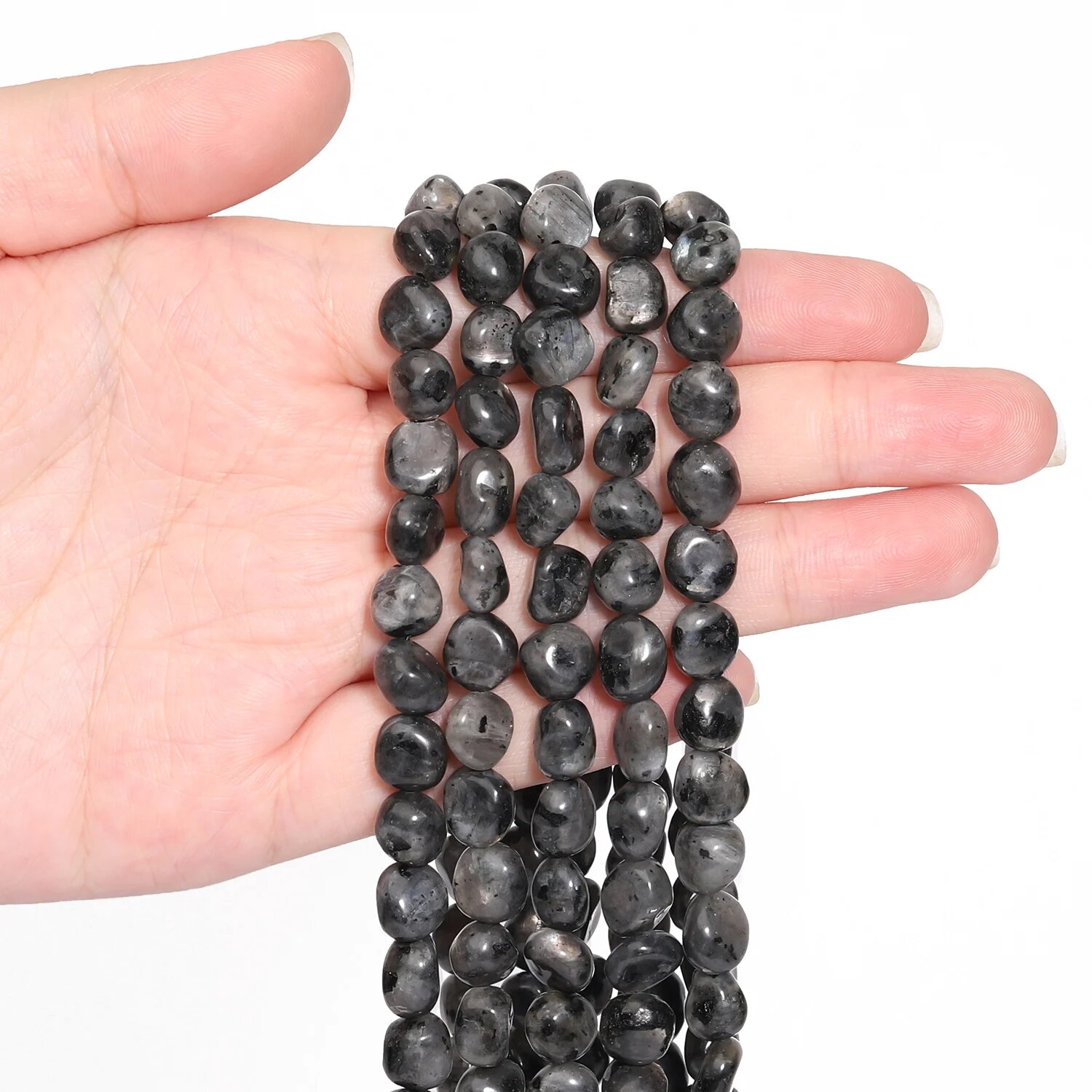 Натуральные бусины аметист лабрадорит лазурит xilitata 8-10 мм Черный, Labradorite