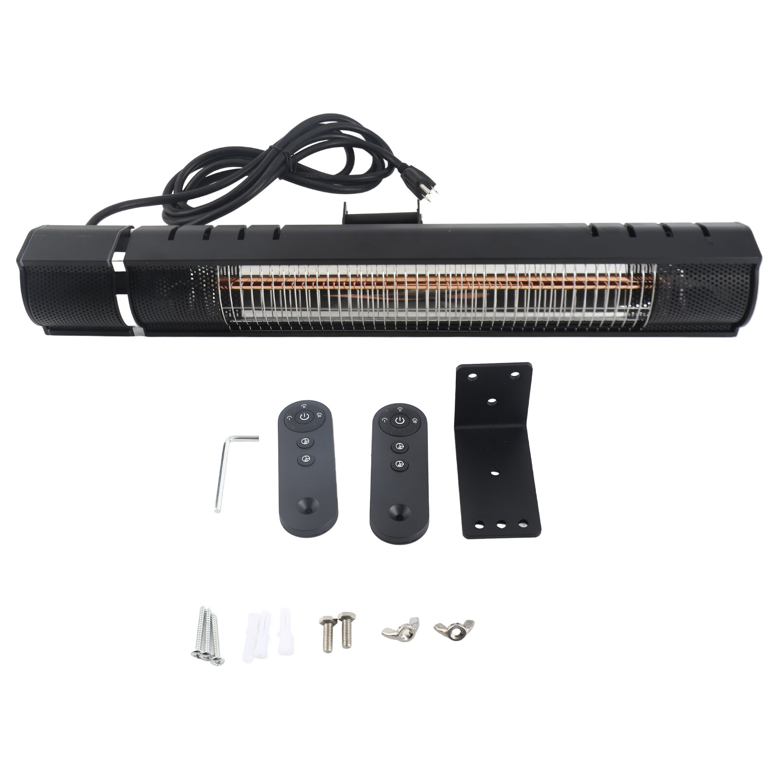 Электрический уличный обогреватель с дистанционным управлением, 3 скорости, 110 В, вилка стандарта США, IP65, инфракрасный обогреватель для патио, ресторан, двор