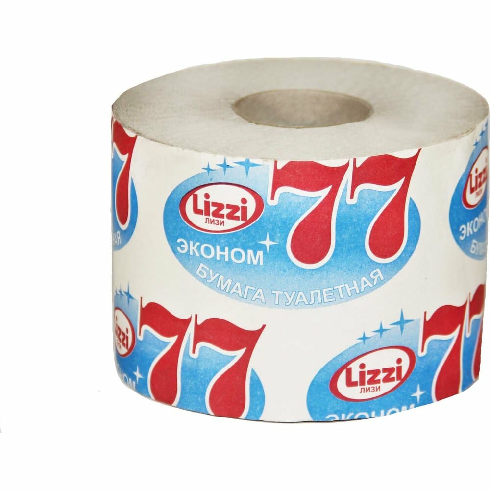 Туалетная бумага Lizzi "77 Эконом" 1-слой, 1 рулон 1-630