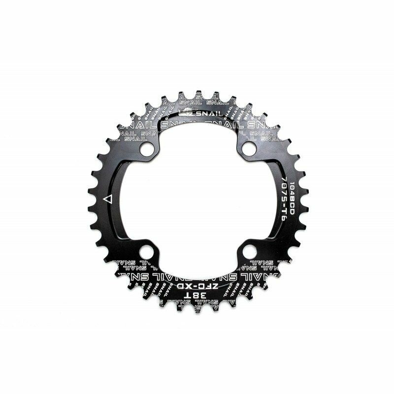Звезда передняя Snail 38T 1/2"х11/128" BCD 104. Алюминий, Narrow Wide, чёрная