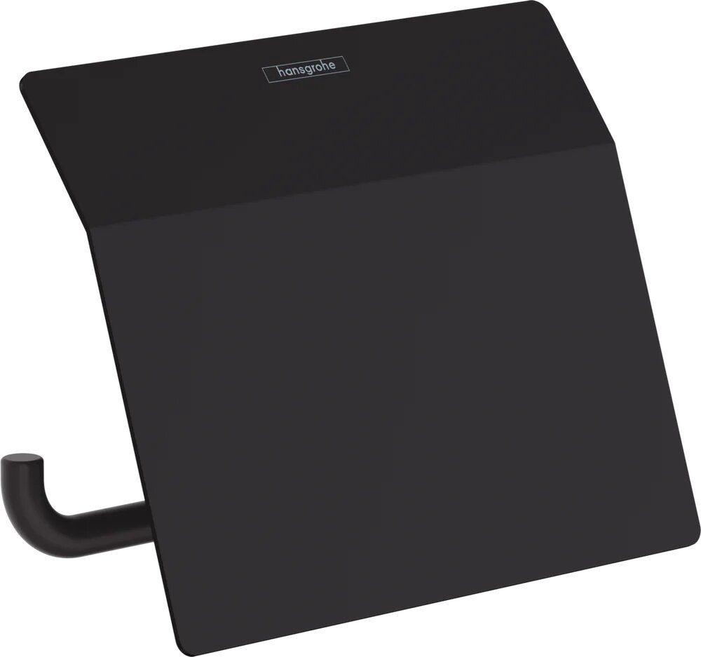 Держатель для туалетной бумаги Hansgrohe AddStoris 41753670 настенный, закрытый, черный, матовый, латунный, на шурупах, с комплектом для монтажа