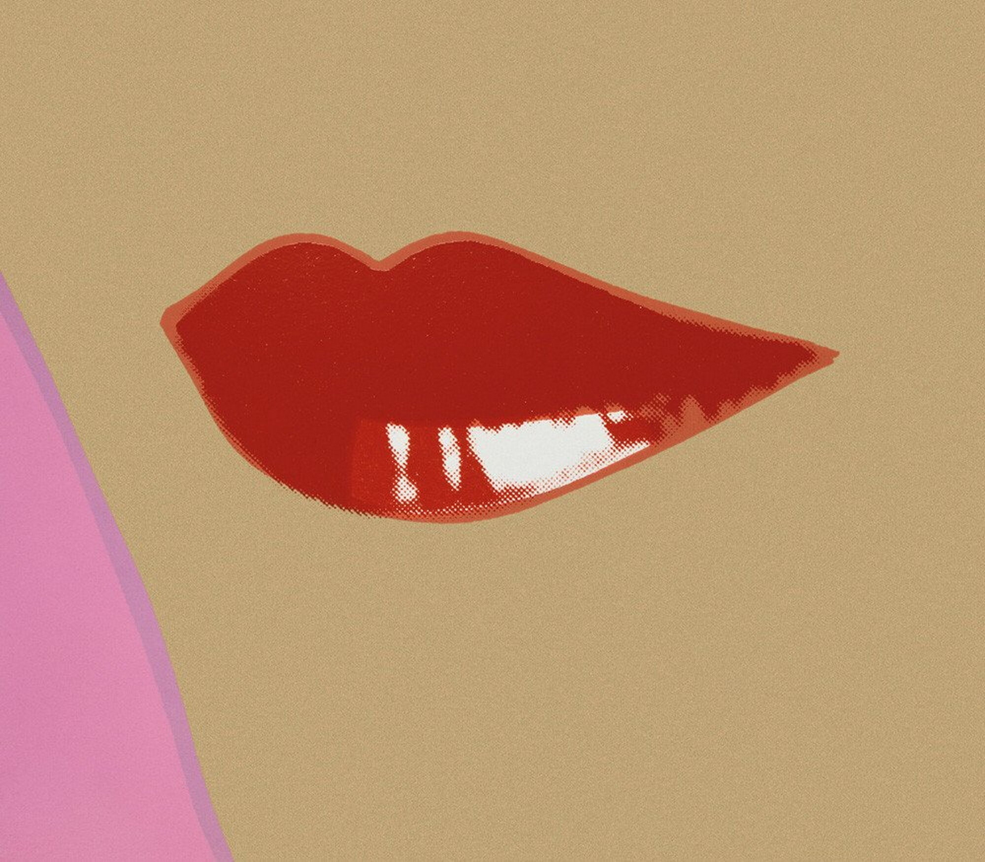 Плакат, постер Алые губы-поп-арт на бумаге, размер 42х60см