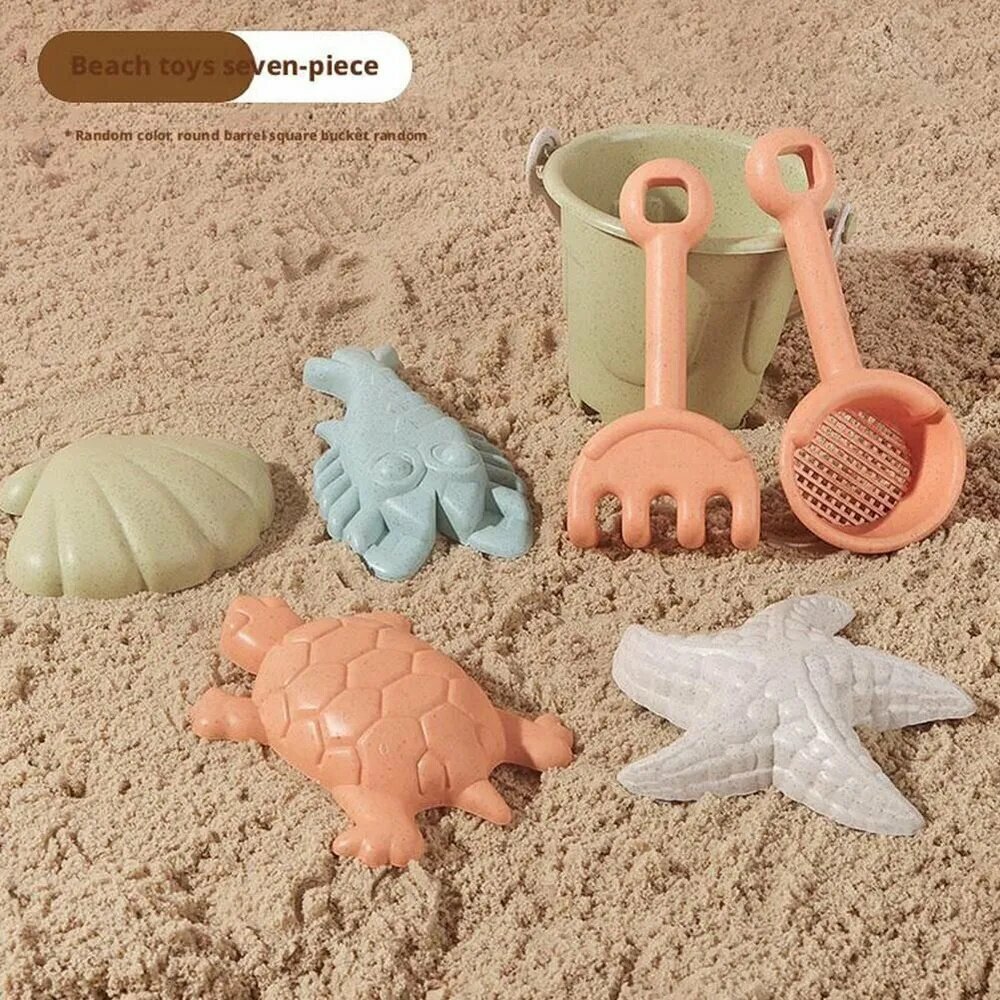 Детский набор для песочницы 7 предметов, Ведро для детских пляжных игрушек (для мальчиков, для девочек)