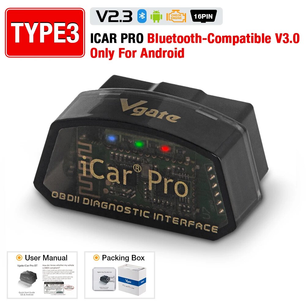 Vgate iCar Pro elm327 V2.3 OBD 2 OBD2 Автомобильный диагностический сканер WIFI Bluetooth 4.0 для IOS Scan Tool ODB2 PK ELM 327 V1 5, Icar Pro BT 3.0