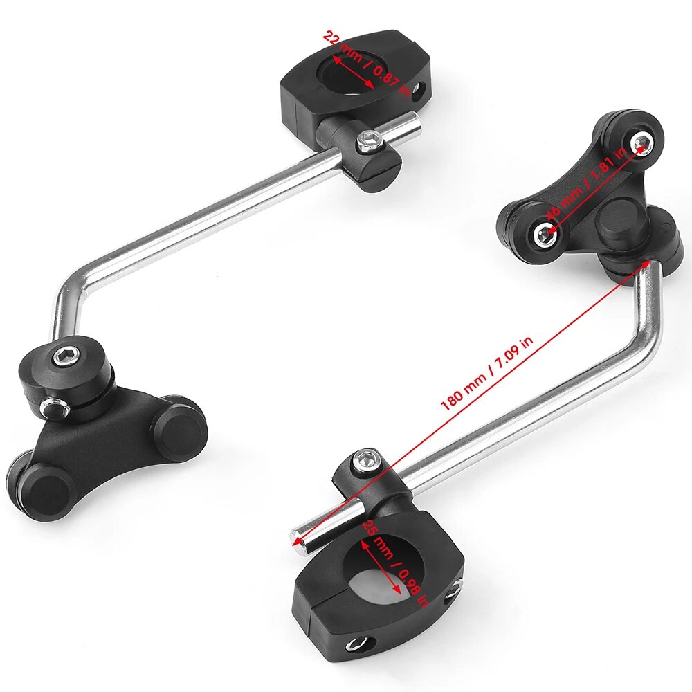 Кронштейн для лобового стекла мотоцикла 7/8 "22 мм 25 мм универсальный стандартный руль зажим для крепления на лобовое стекло для MT09 MT07 R1200GS F800GS, Черный