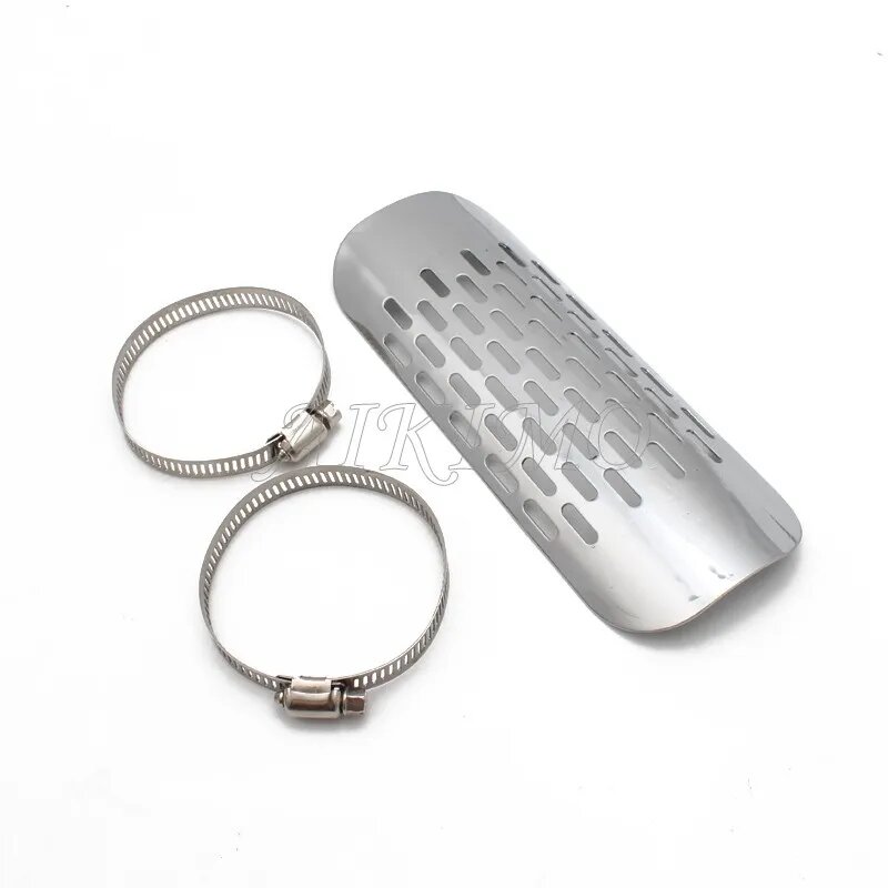 Универсальный мотоциклетный хромированный глушитель, 1 комплект, теплозащитная Крышка для выхлопной трубы, защитные чехлы на автомобиль для Harley Custom Chopper Cruiser, Серебряный