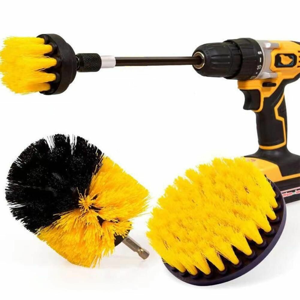 Набор насадок щеток на дрель для химчистки и полировки 3в1 универсальный набор для уборки дома кухни ванной автомобиля салона