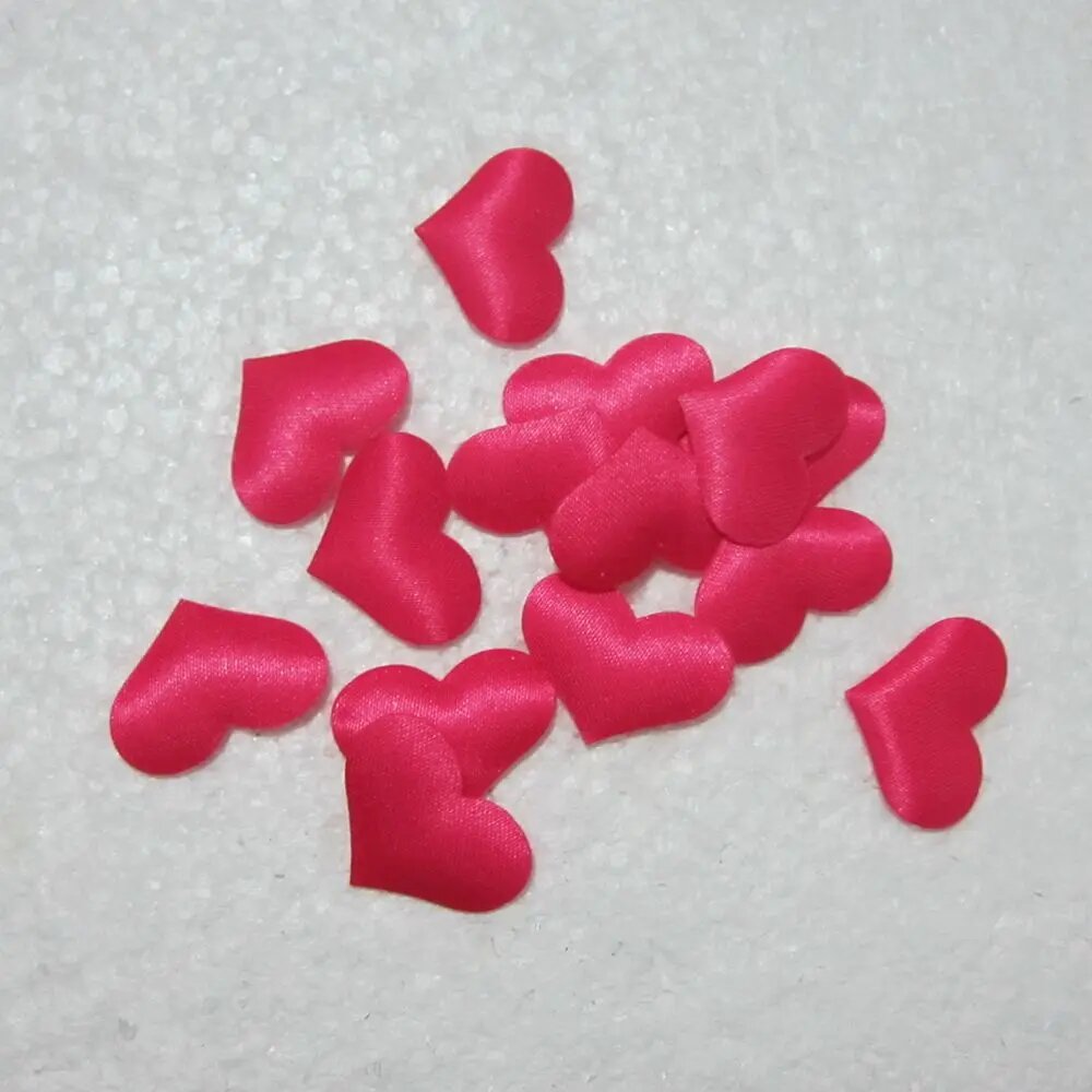 Розовые сердечки из ткани, аппликации A075