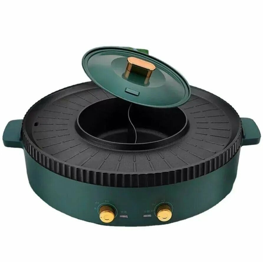 Электрическая сковорода, электрическая плита hotpot grill 2-в-1