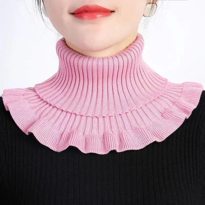 Искусственный воротник для женщин, универсальный искусственный воротник, элитный воротник свитера, сращенный искусственный высокий воротник, отдельный край рубашки, крышка шеи, вязаный воротник