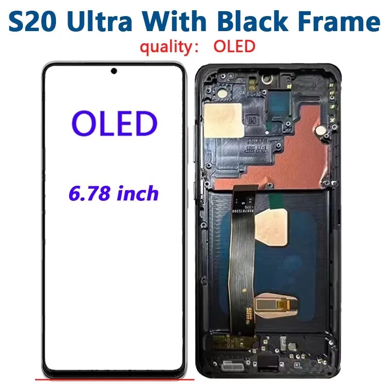 Дисплей Super OLED S20 G981 для SAMSUNG Galaxy S20 Plus G985F S20 Ultra G988 5G S20Ultra Black 6.78