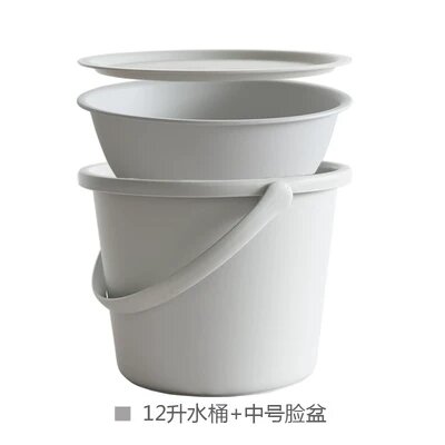 Пластиковое ведро Yipinjia с крышкой для дома и общежития, ведро для стирки, ручное ведро для хранения воды, утолщенное круглое ведро, набор для умывания