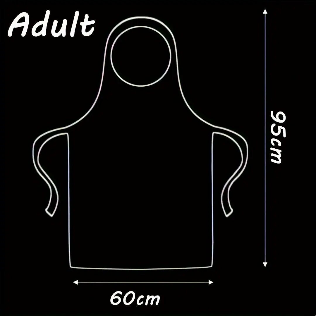 Одноразовый прозрачный пластиковый фартук 50pcs, large-60x95cm