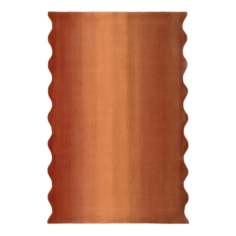 Ковер 180х230 см из шерсти Over Horizon интерьерный прямоугольный терракотового цвета Trendy Ruffles Tkano TK25-DR0004