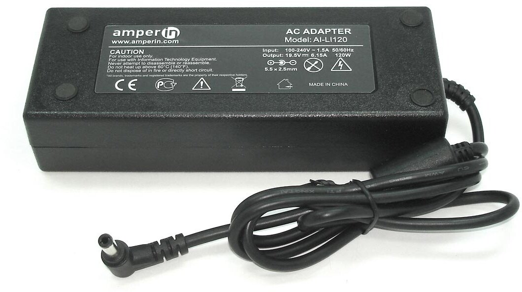 Блок питания (сетевой адаптер) Amperin AI-LI120 для ноутбуков Lenovo 19.5V 6.15A 5.5*2.5mm