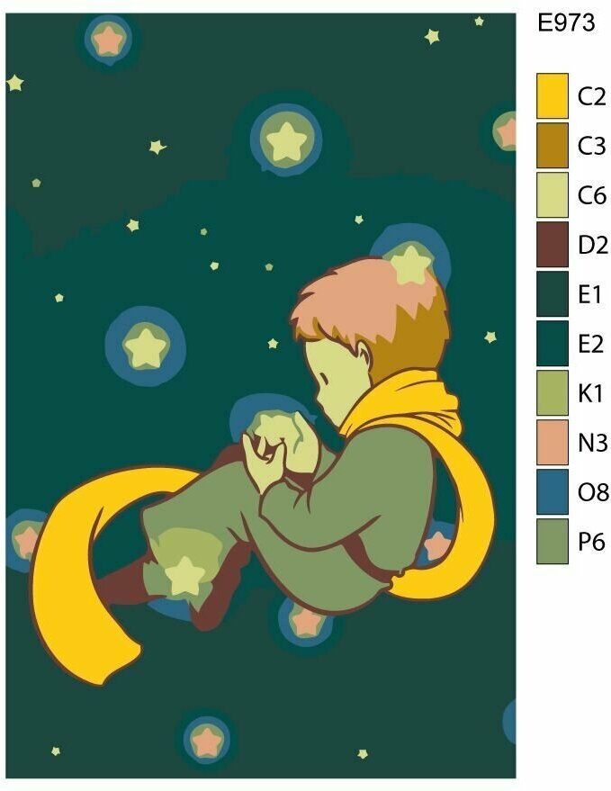 Детская Картина по номерам E973 "Сказка Маленький принц. Арт" 20x30