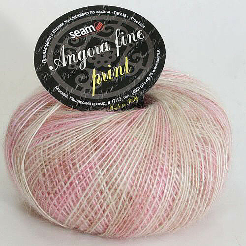 Пряжа Seam ANGORA FINE PRINT 205 розовый принт (2 мотка)