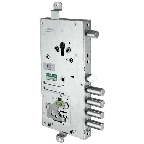 Замок врезной двухсистемный Mottura 54. J919M-S MyKey (левый) перекодировка с торца, ключ 60 мм