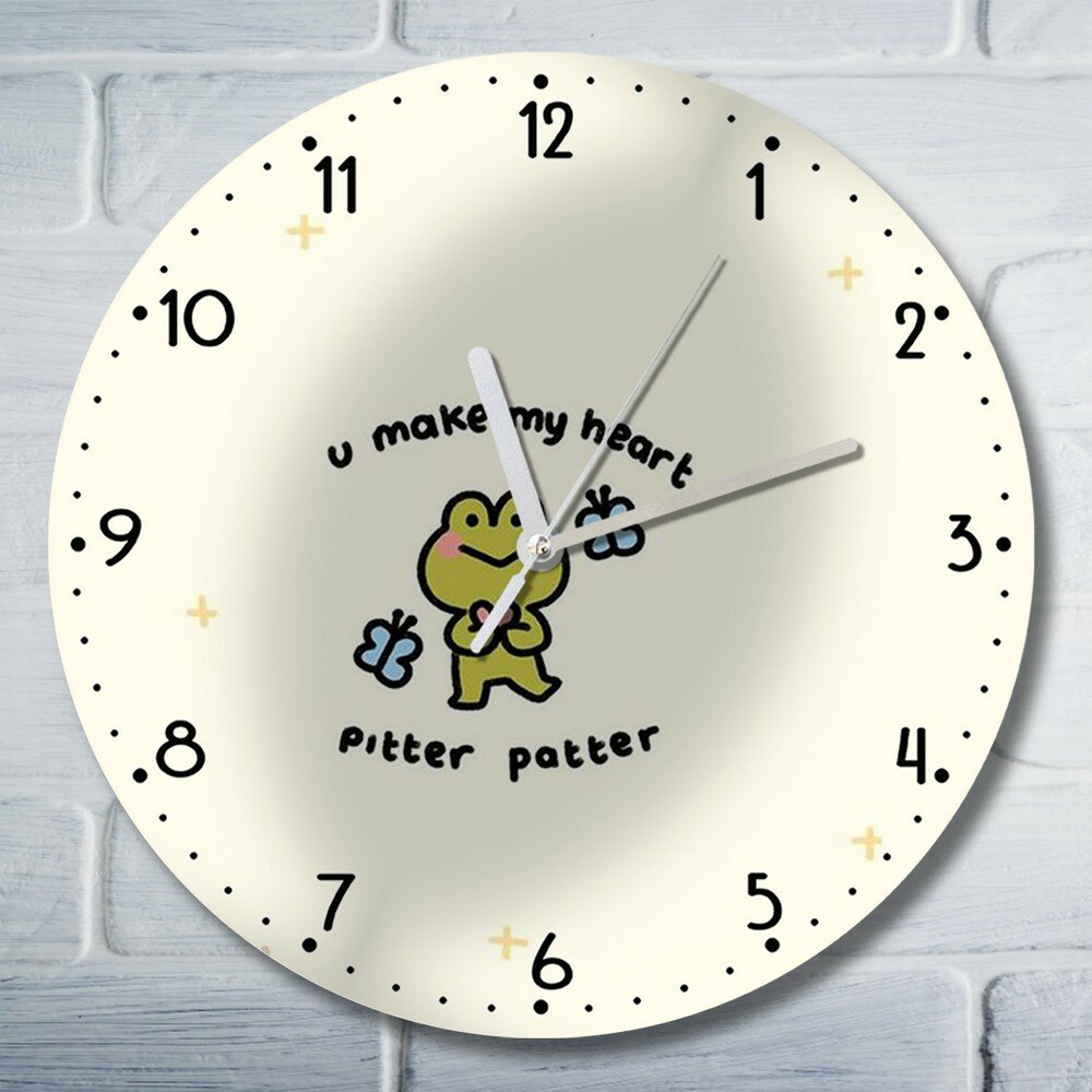 Настенные часы УФ "лягушка милота (мемы, жабка, я тебя люблю) - 10048"