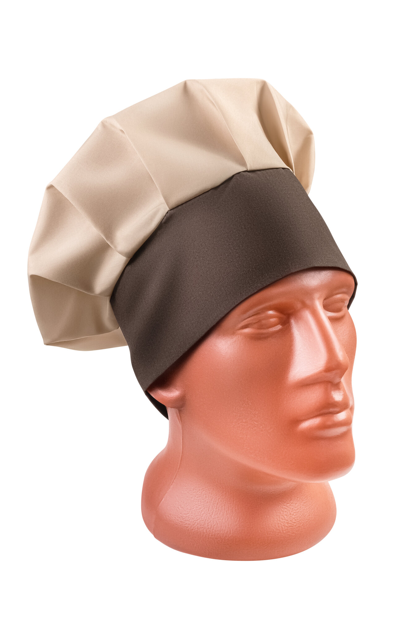 Рабочий головной убор (колпак) для многих профессий "грибок". Цвет: шоколад/беж