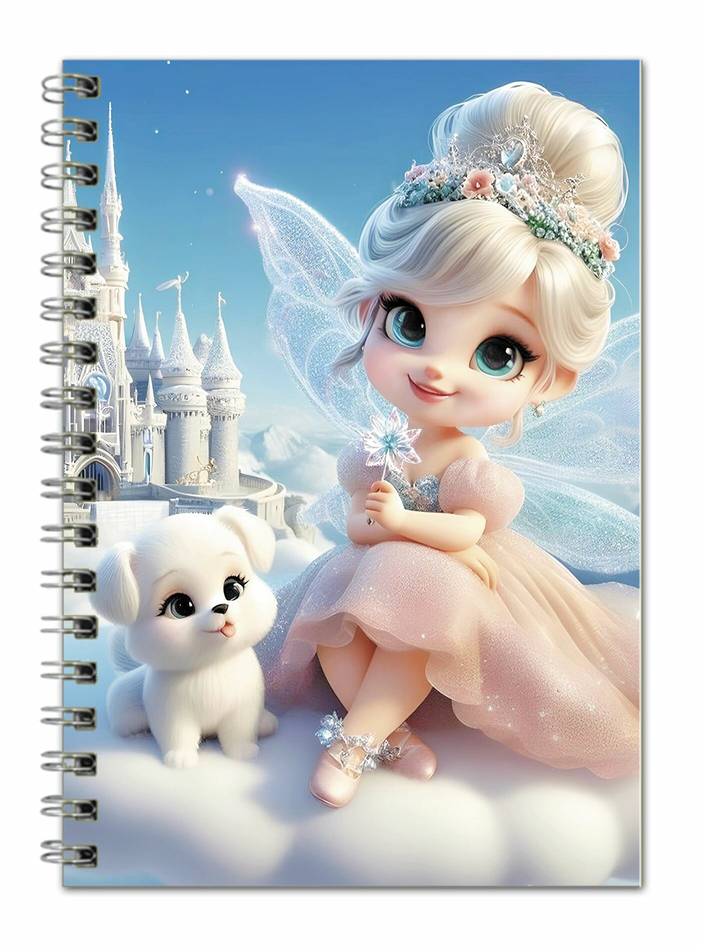 Блокнот для девочек "Феи" вариант 3, формат А5, спиральное крепление