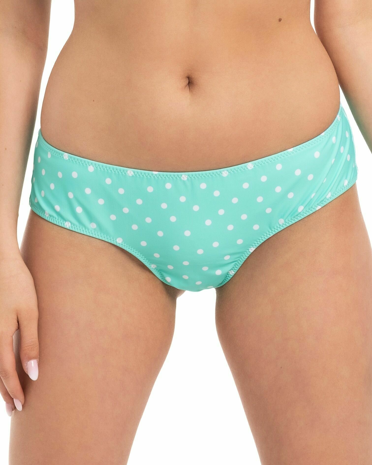 Купальник Аквамариновые плавки-бразилиана в горошек