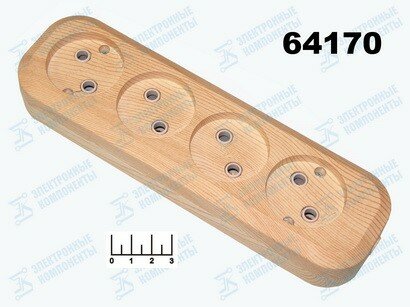 Розетка электрическая 4* на кабель без земли TDM (сосна) SQ1806-0050