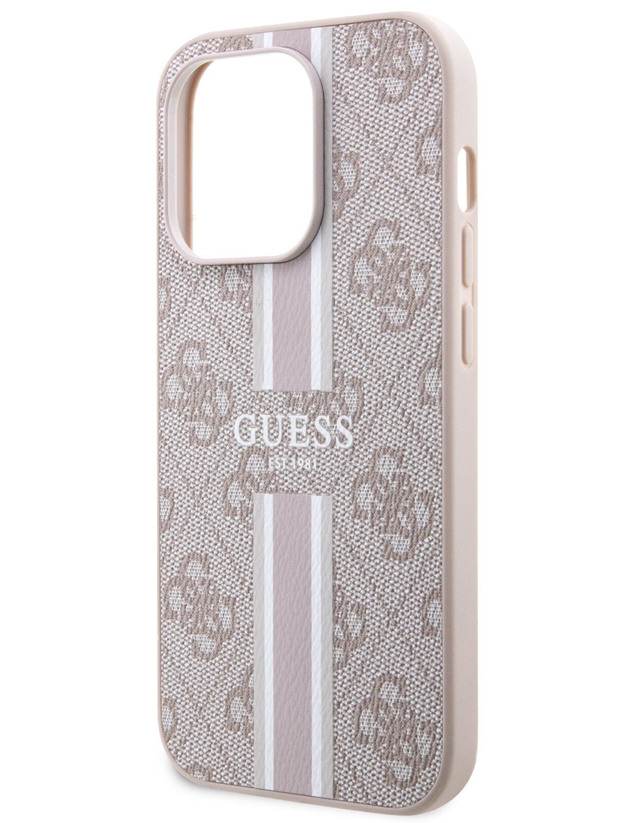 Guess для iPhone 13 Pro Max чехол PU 4G Stripes Hard Pink