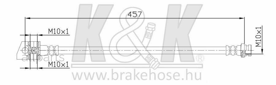 K&K FT4749 Шланг тормозной OPEL Frontrera A sport 2.8 TD 03.95-08.96