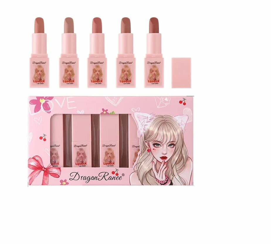 Набор матовых помад, 5 шт