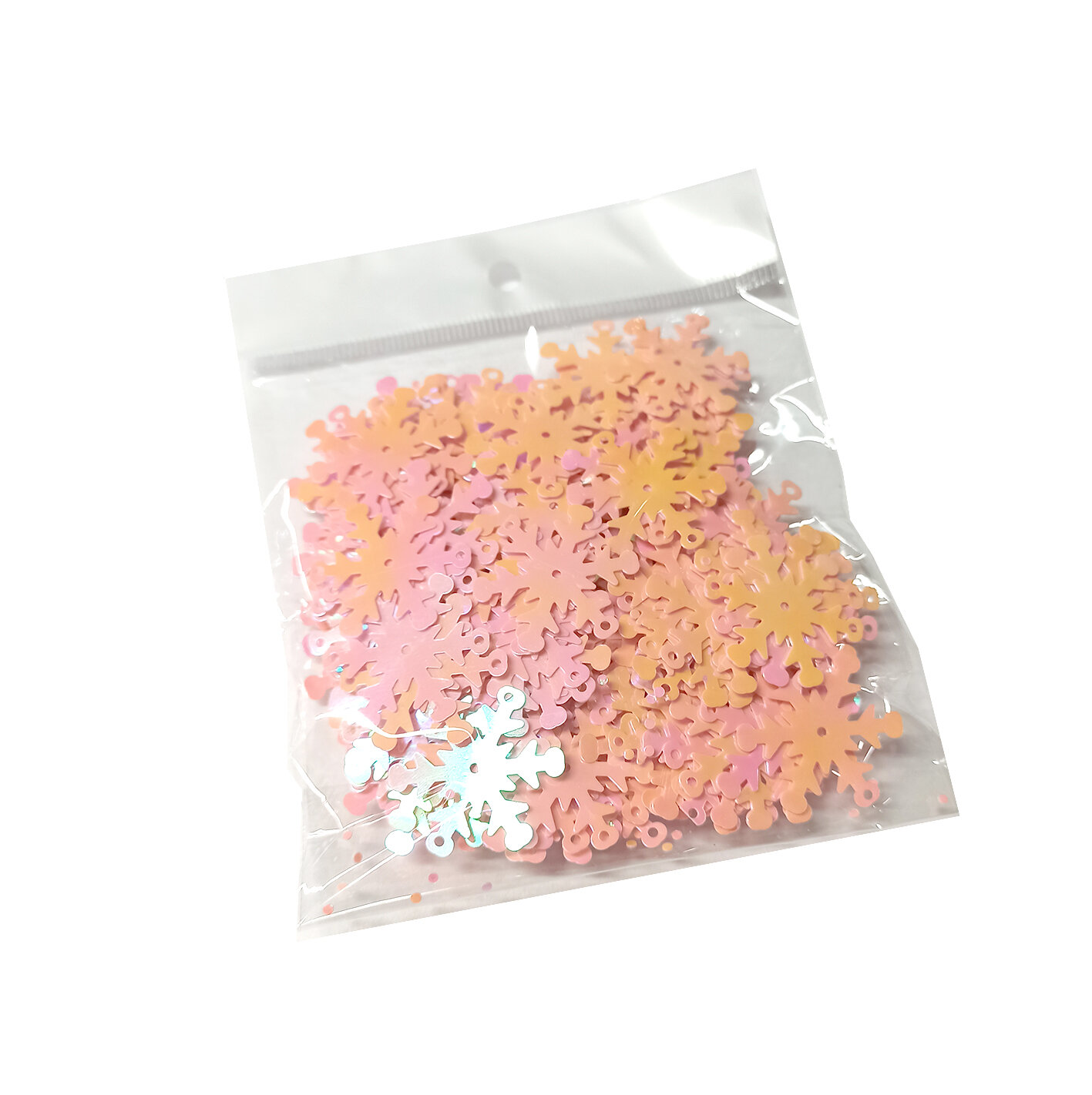 Пайетки Снежинка перламутровые 25 мм (светло-розовый) 80 / упаковка 20 гр