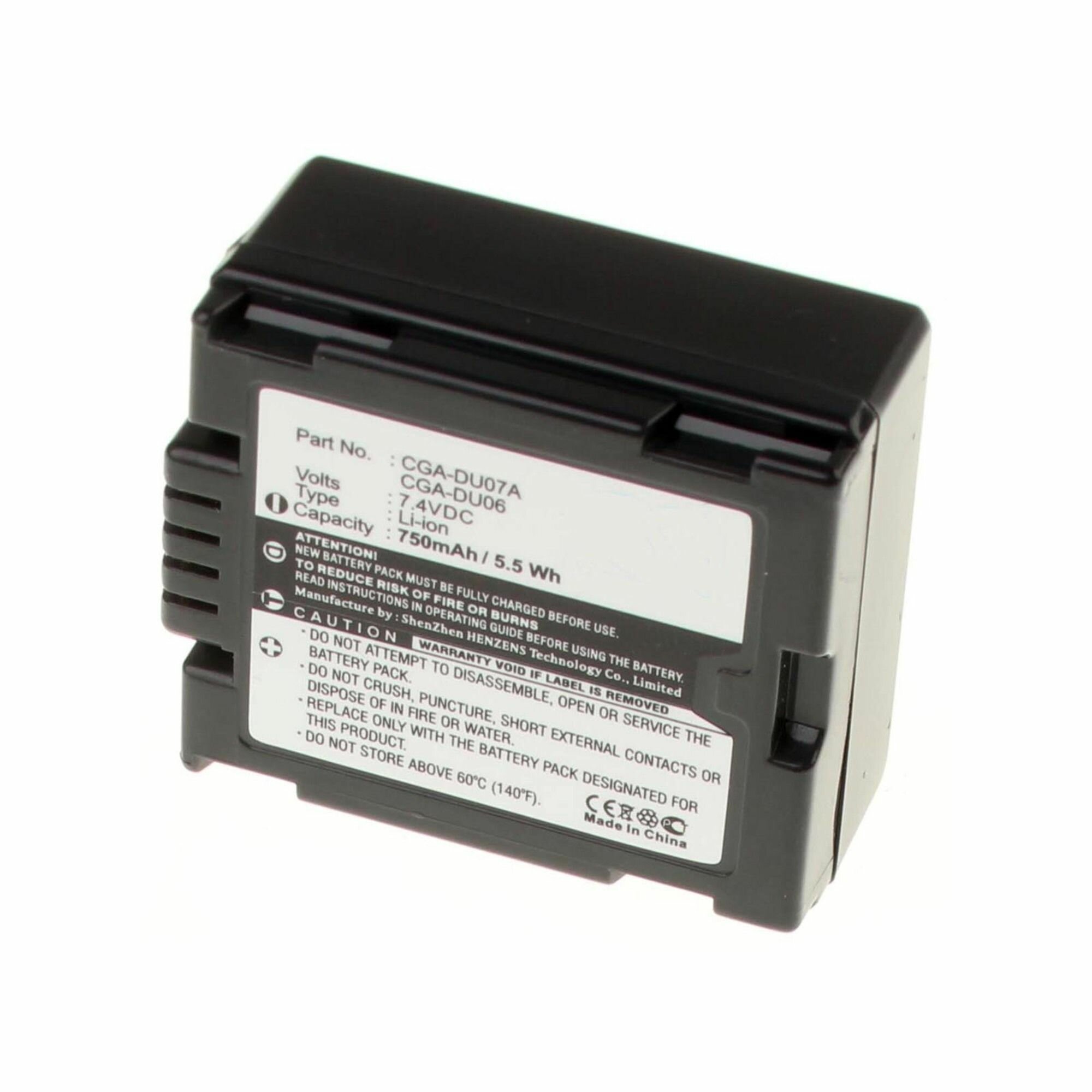 Аккумуляторная батарея iBatt 750mAh для видеокамеры CGA-DU06, CGA-DU07, CGR-DU06
