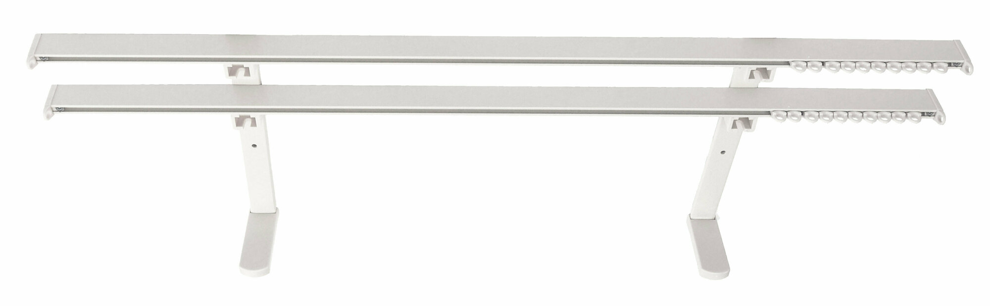 Профильный карниз для штор Симпл двухрядный белый