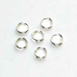 Фурнитура для бижутерии Колечко двойное 0001461 серебряный цвет 4 мм, цена за 100 шт.