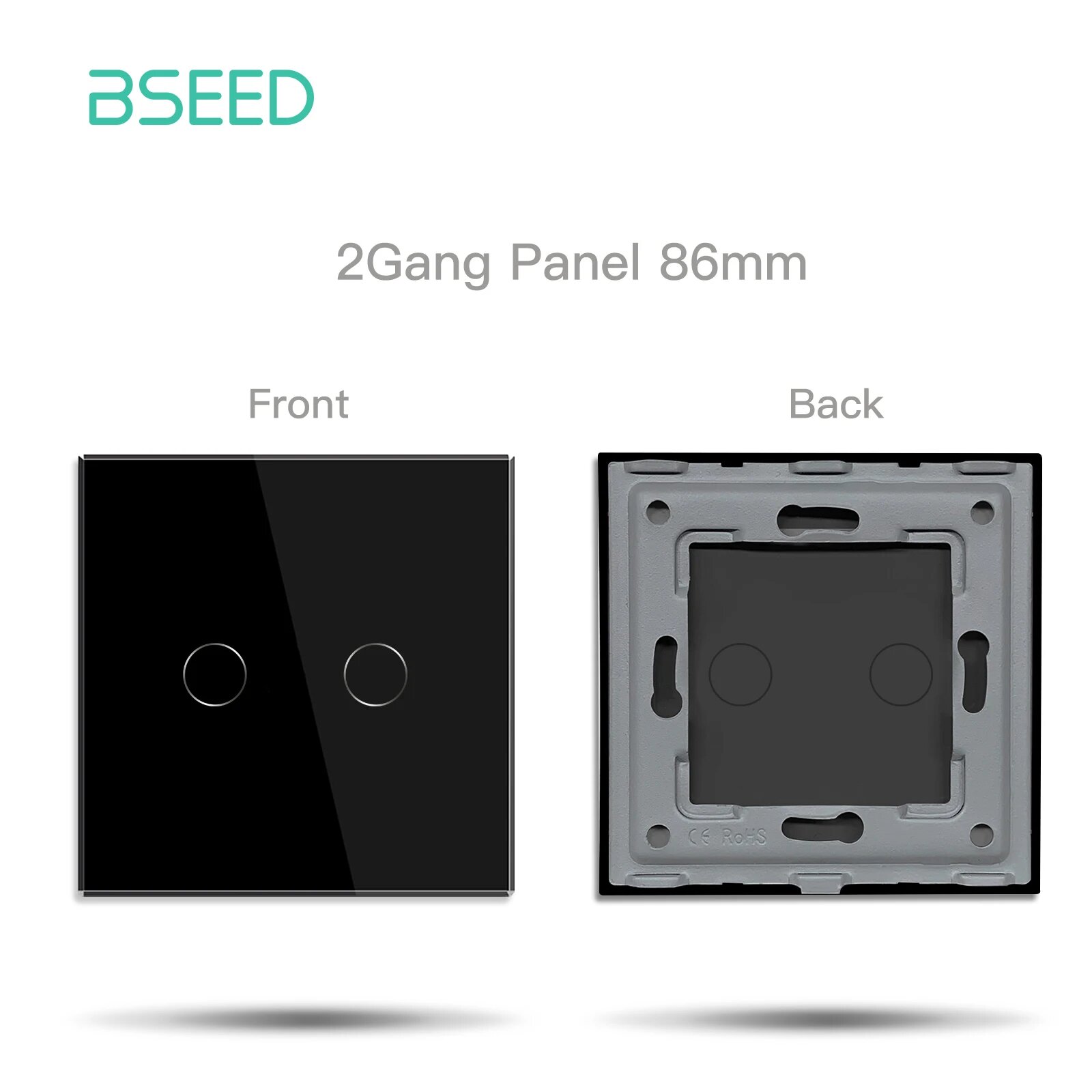 Умный выключатель BSEED Zigbee 1/2/3 клавиш 2G Only Panel Black